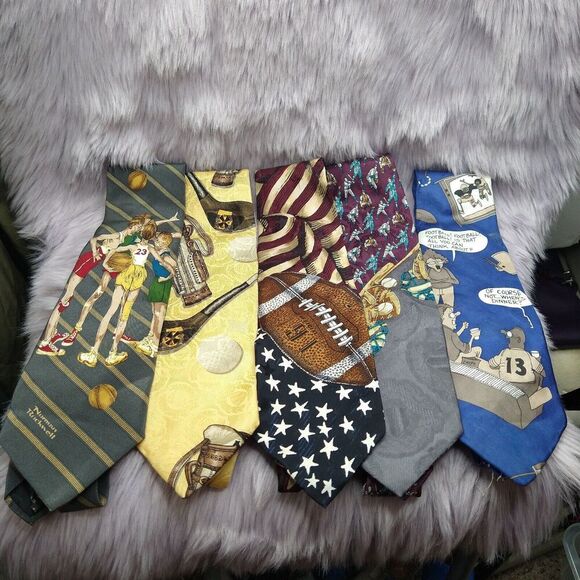 Vintage | Accessories | Vintage Sport Themed Neckties Ties Lot Of 5 ...